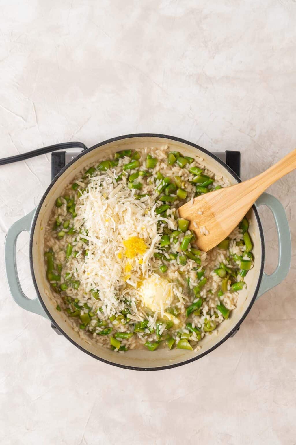 Fresh Spring Risotto with Asparagus & Snap Peas | Poppy Trail Table