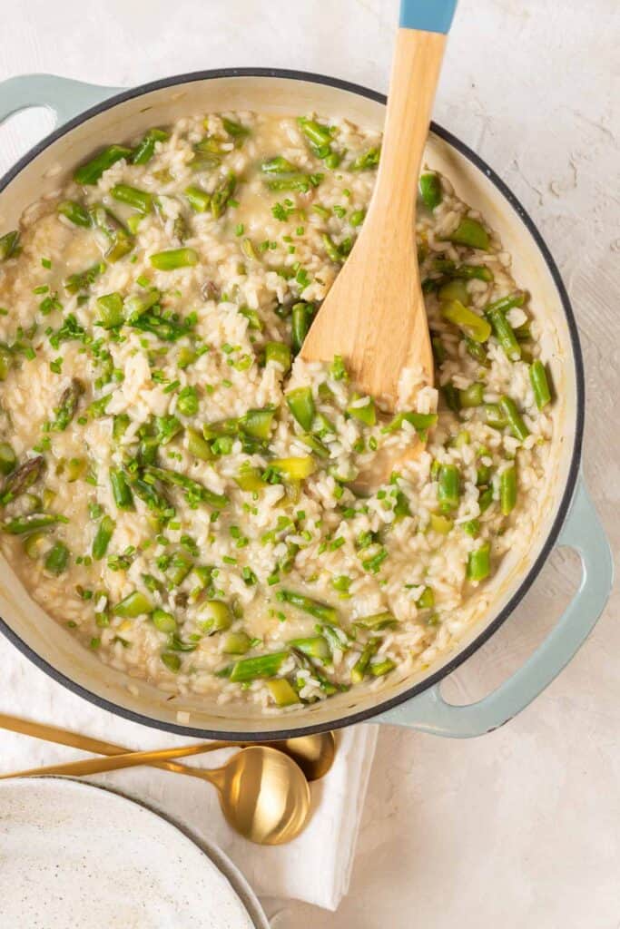 Fresh Spring Risotto with Asparagus & Snap Peas | Poppy Trail Table
