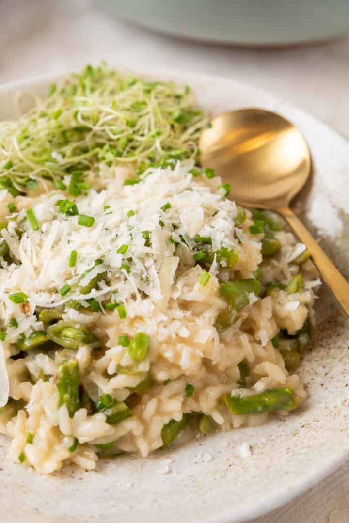 Fresh Spring Risotto with Asparagus & Snap Peas | Poppy Trail Table