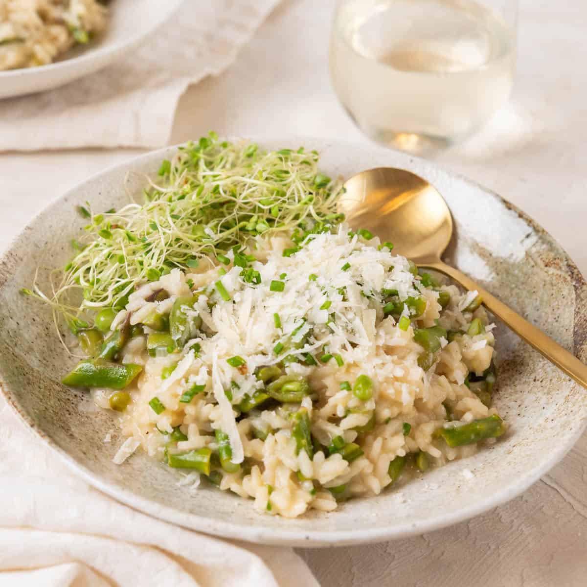 Fresh Spring Risotto with Asparagus & Snap Peas | Poppy Trail Table