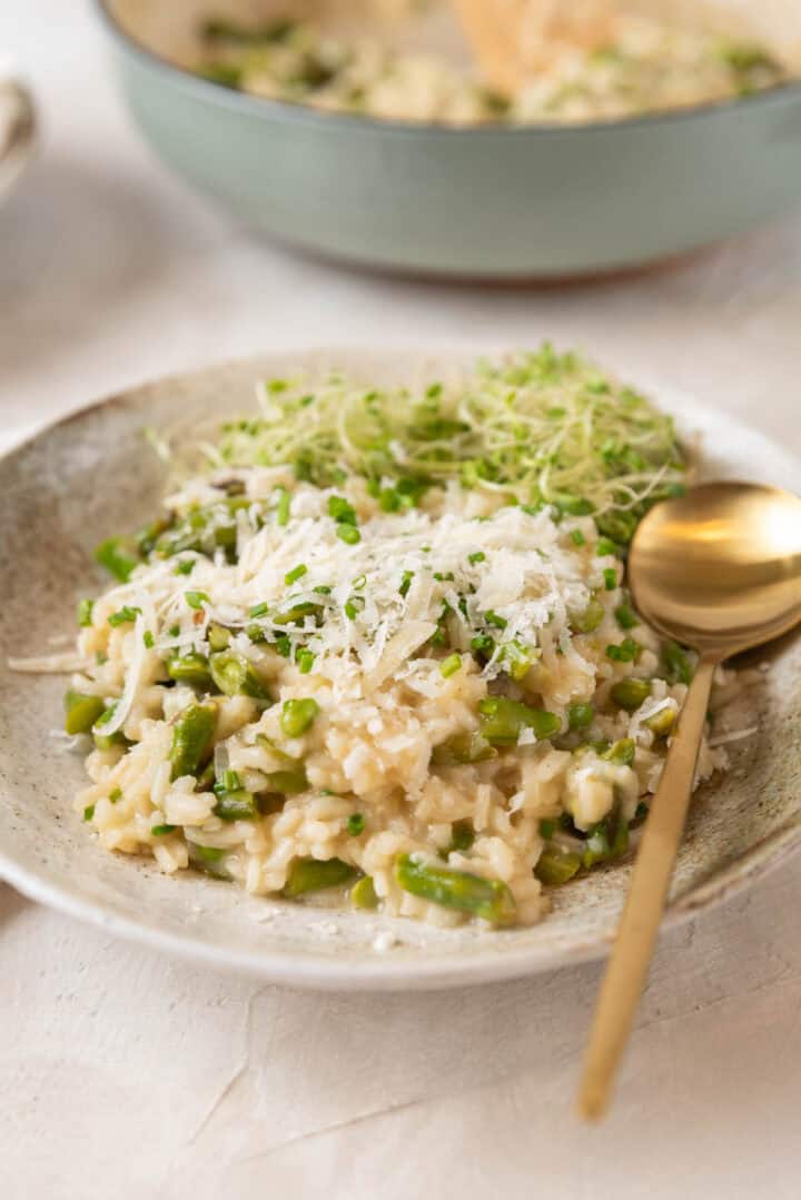 Fresh Spring Risotto with Asparagus & Snap Peas | Poppy Trail Table