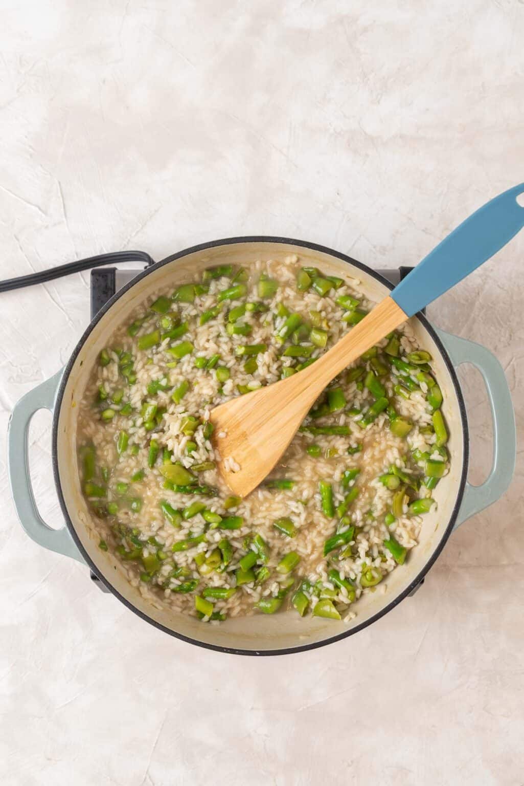 Fresh Spring Risotto with Asparagus & Snap Peas | Poppy Trail Table
