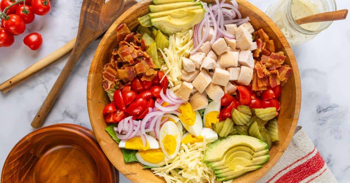Loaded Chicken Bacon Club Sandwich Salad with Avocado | Poppy Trail Table